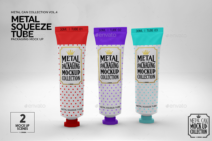 Metal Squeeze Tubes Packaging Mockup, Graphics | GraphicRiver
