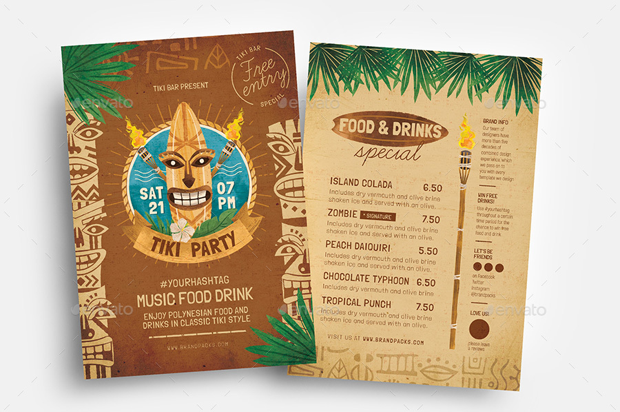 Tiki Bar Flyer Templates, Print Templates | GraphicRiver