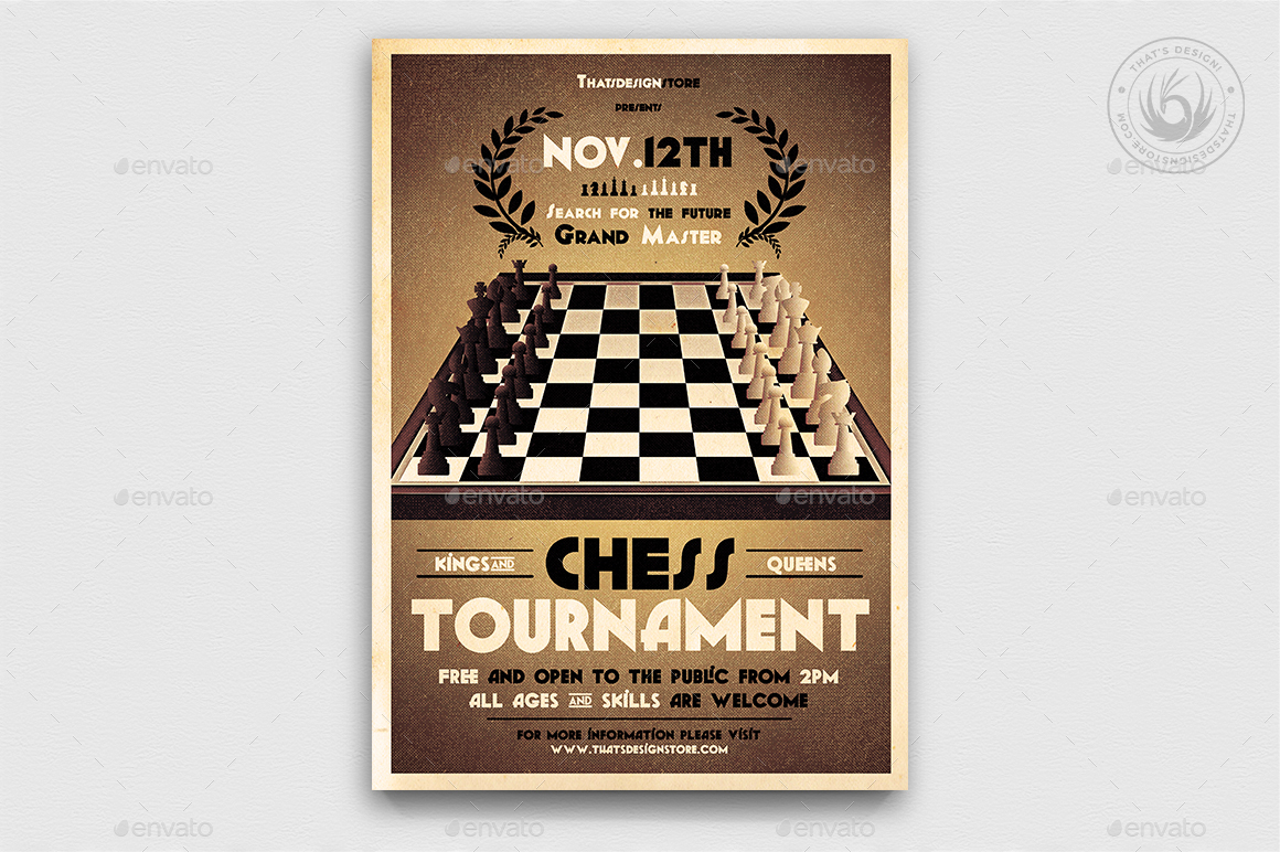 Chess Tournament Flyer Template, Print Templates | GraphicRiver