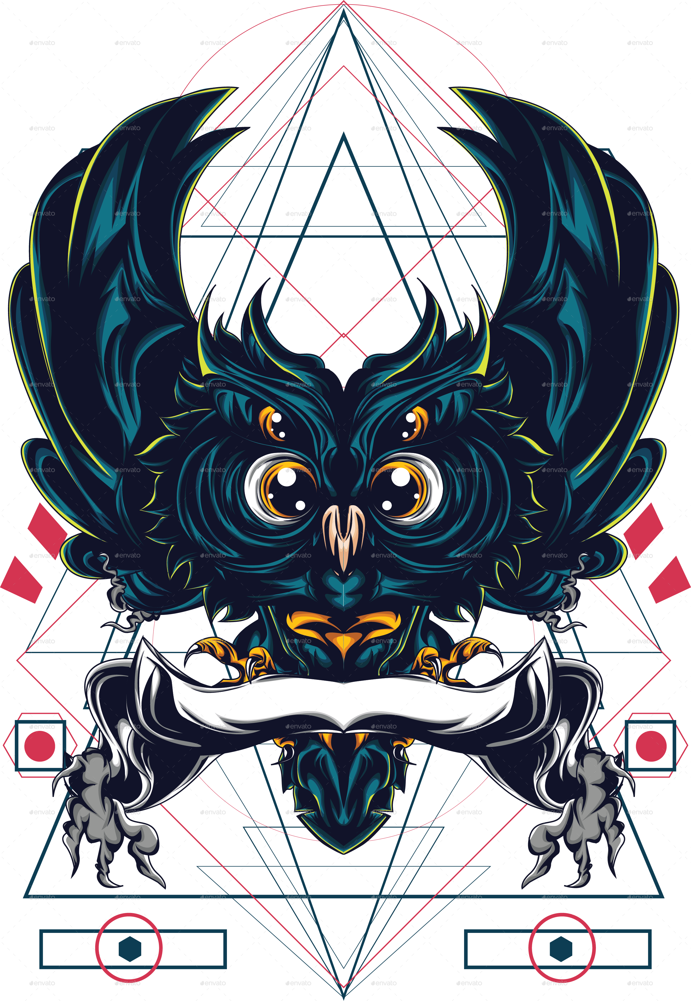 The Owl Sacred Geometry, Vectors | GraphicRiver