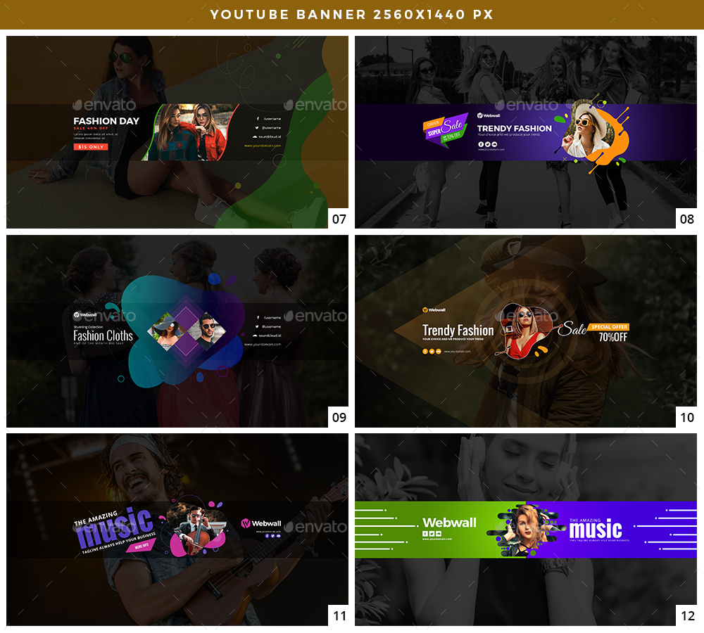 25 Youtube Cover Banners - V3, Web Elements | GraphicRiver