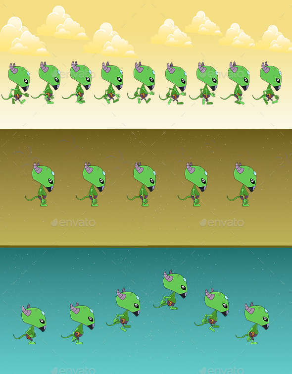 Game asset : 2D Alien Character, Game Assets | GraphicRiver