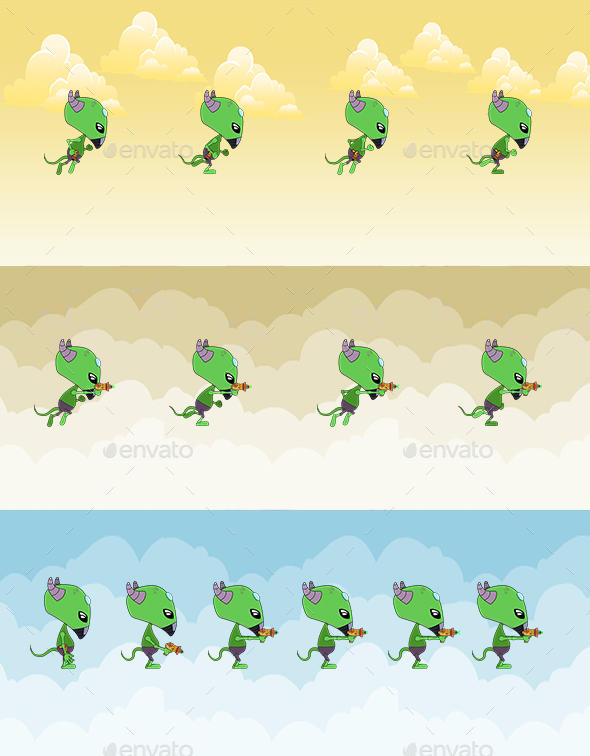 Game asset : 2D Alien Character, Game Assets | GraphicRiver