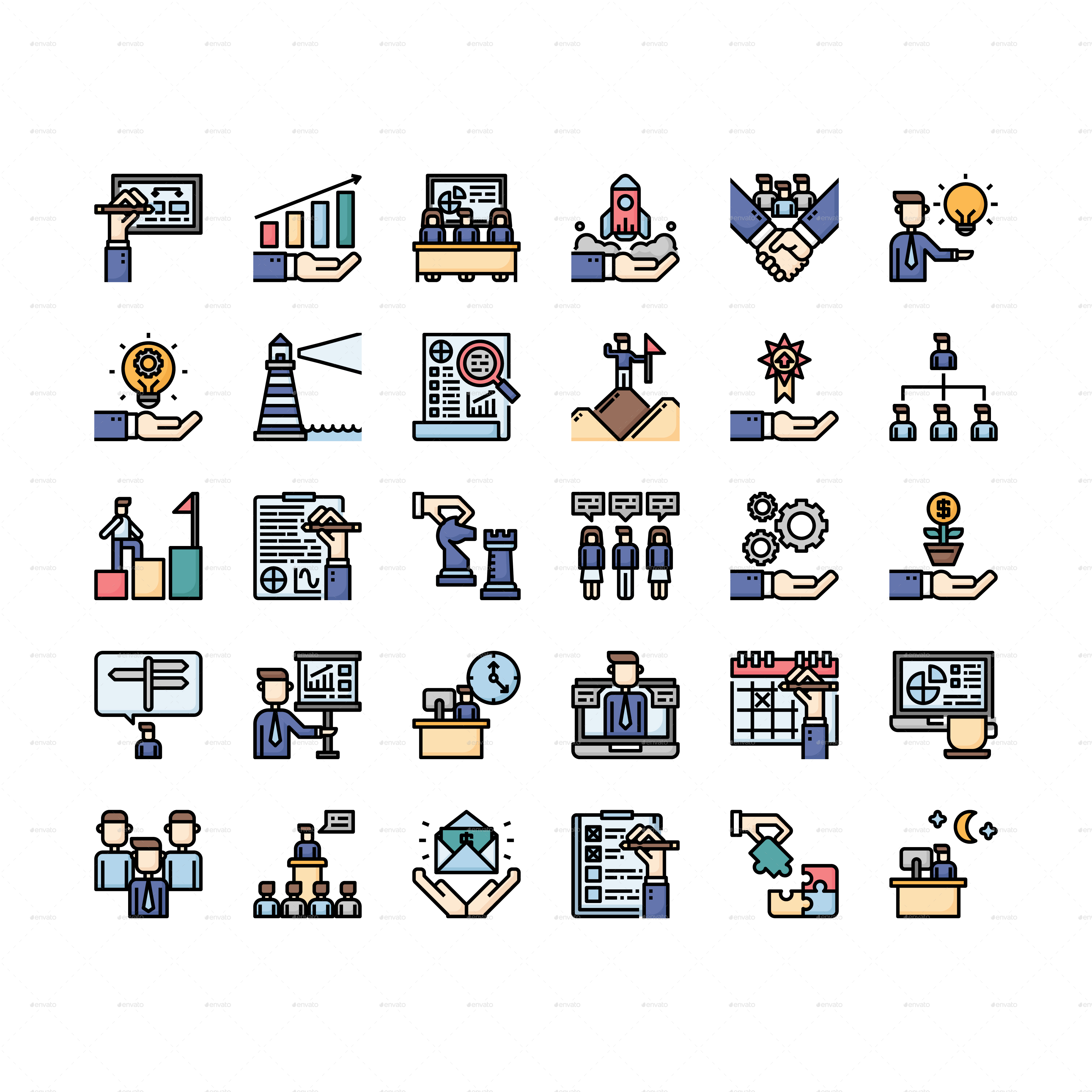 Business and Management Icon Set, Icons | GraphicRiver