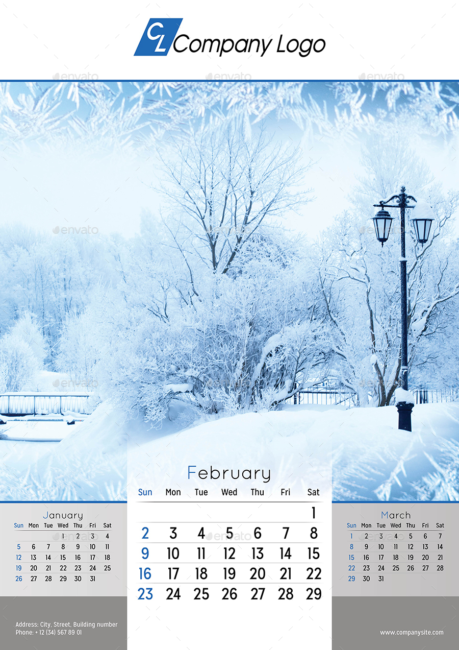 2020 Wall Calendar, Print Templates | GraphicRiver