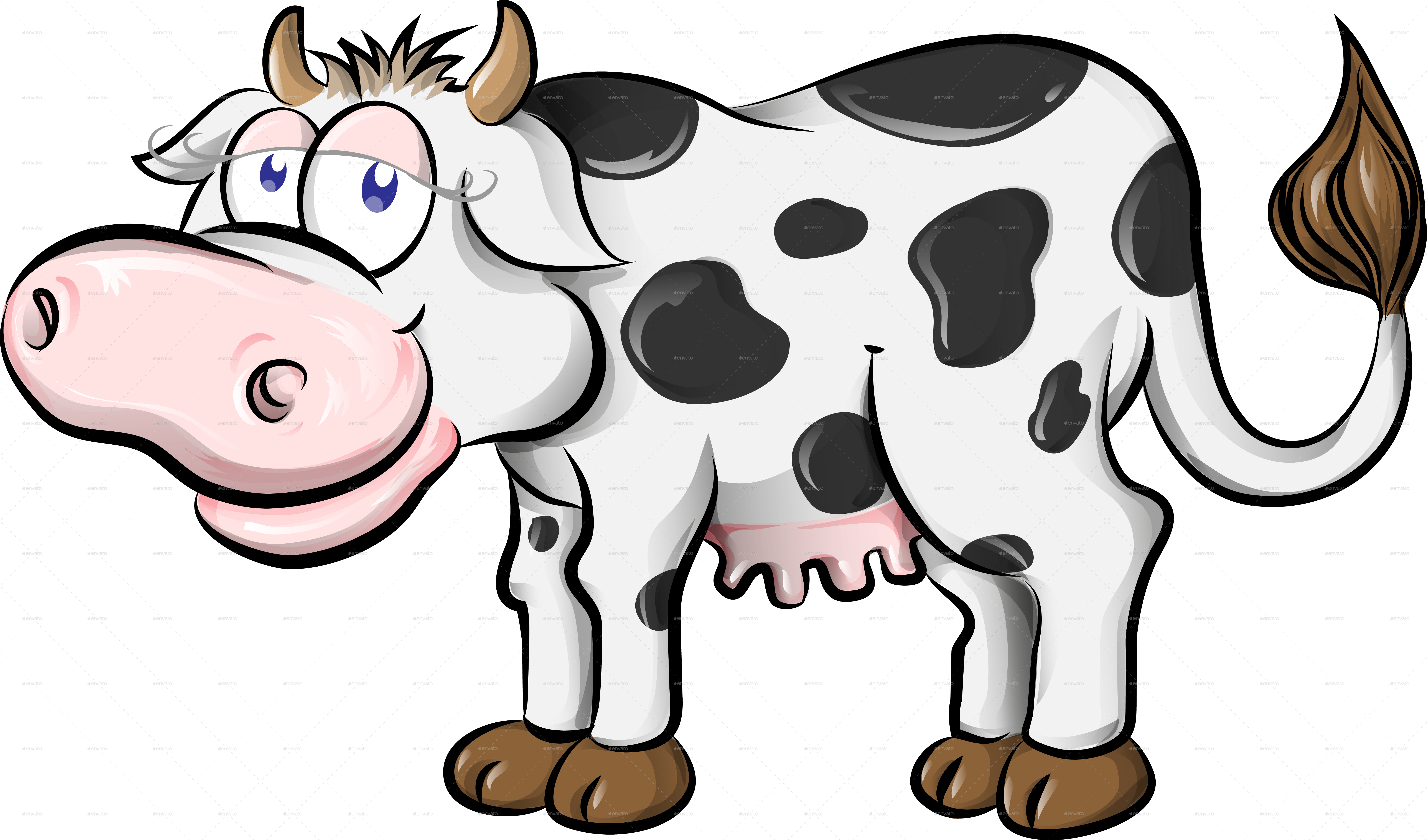 2 Cartoon Cow Character Mascots, Vectors | GraphicRiver