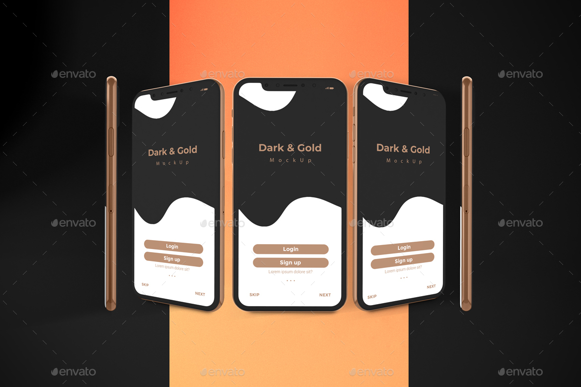 Gold & Dark Phone XS, Graphics | GraphicRiver