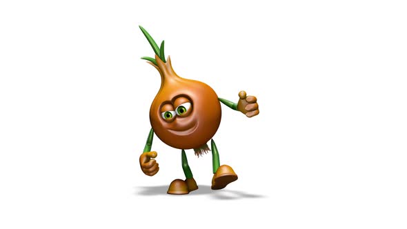 Comic Onion Looped Dance on White Background, Motion Graphics | VideoHive