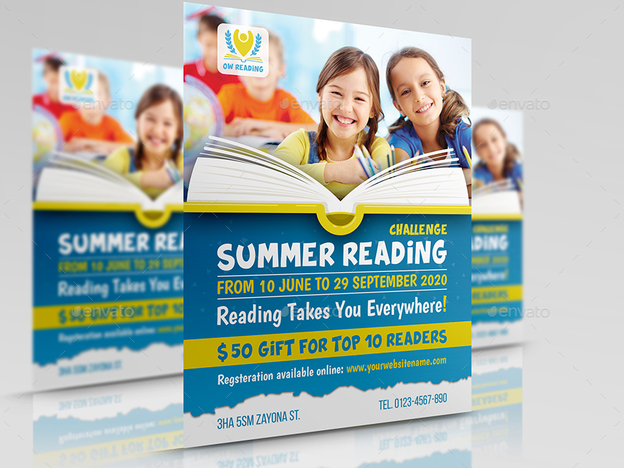 Summer Reading Flyer Template, Print Templates | GraphicRiver