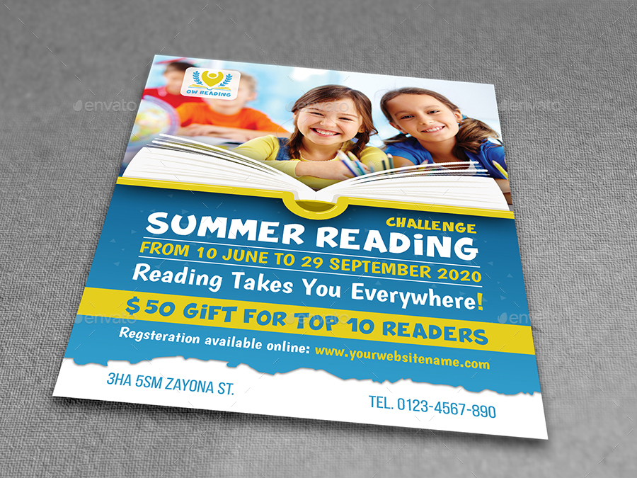 Summer Reading Flyer Template, Print Templates | GraphicRiver