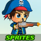 Pirate 2D Game Character Sprites, Game Assets | GraphicRiver