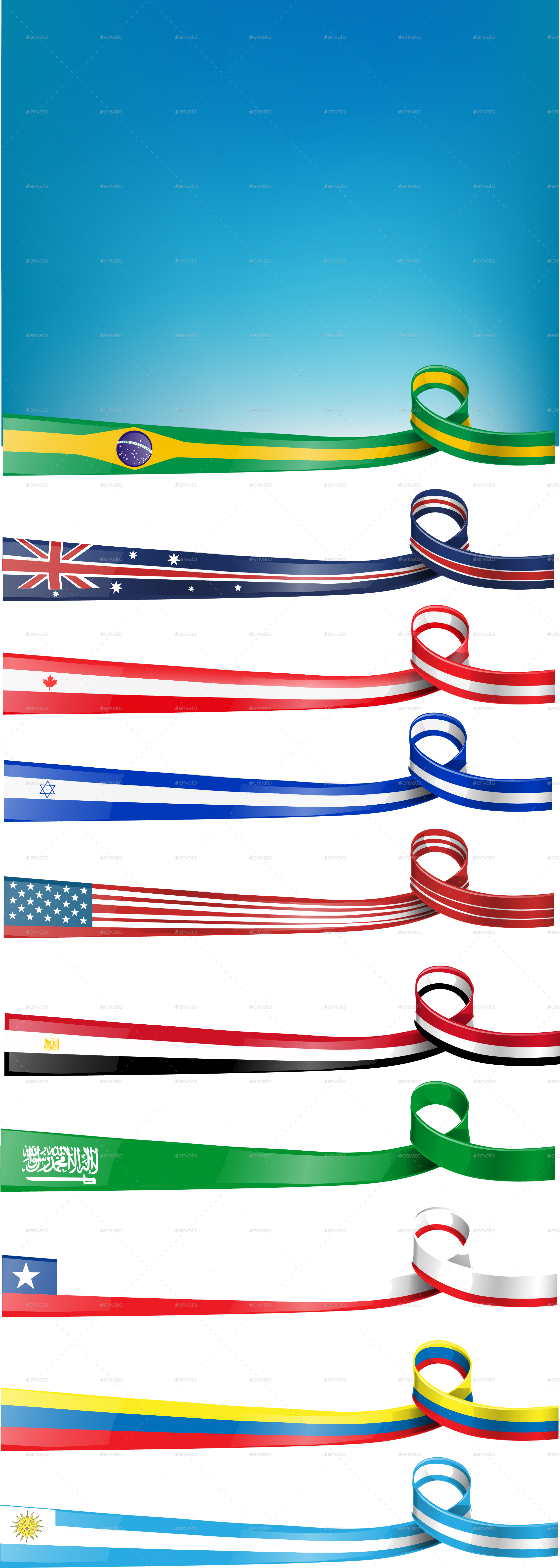10 Background Flag Set Vector Illustration, Vectors | GraphicRiver