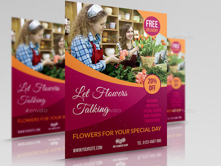 Flower Shop Flyer Template Vol.2, Print Templates | GraphicRiver
