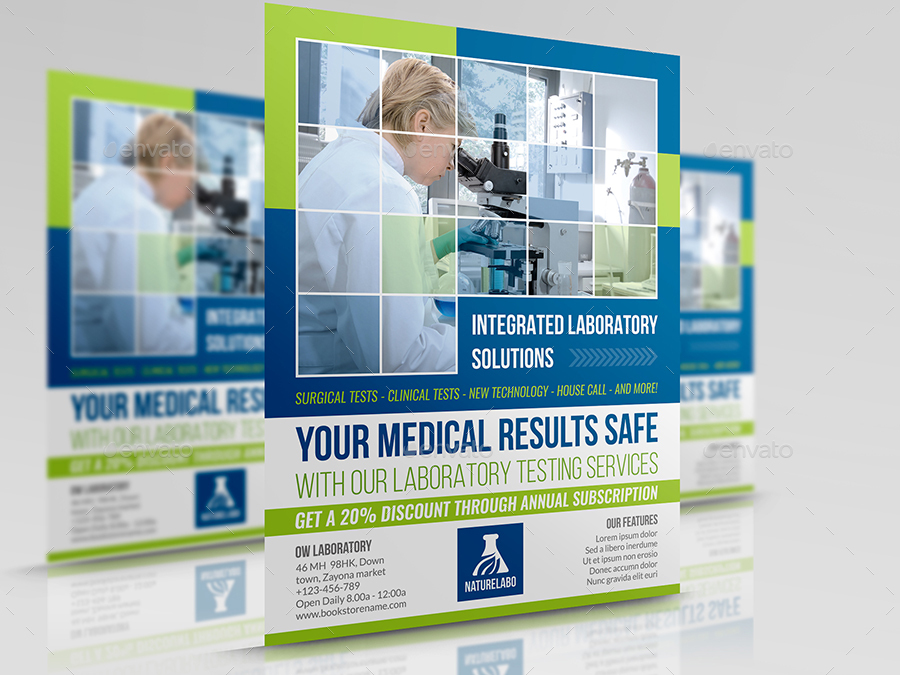 Medical Laboratory Flyer Template Vol.2, Print Templates | GraphicRiver