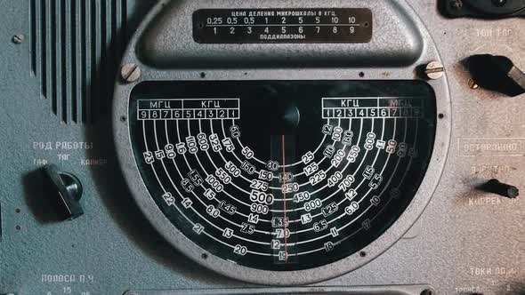 Vintage Analog Radio Dial Scale From Wartime Submarine Searching Radio ...