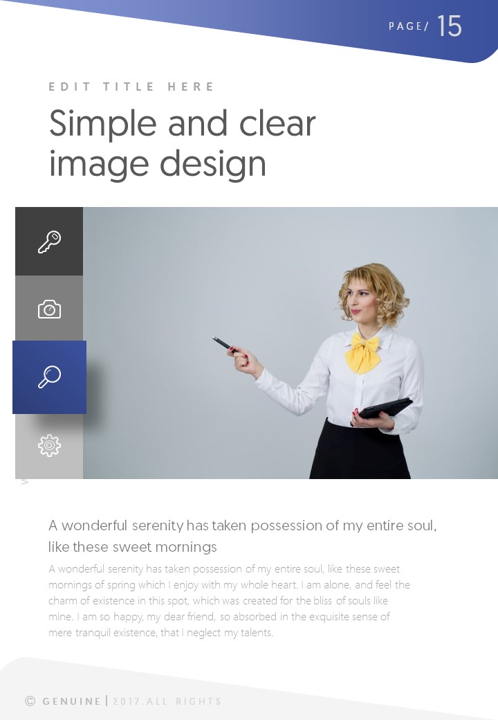 Genuine Portrait Business PowerPoint Template, Presentation Templates