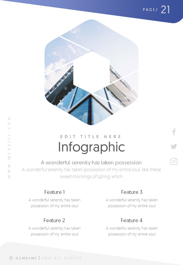 Genuine Portrait Business PowerPoint Template, Presentation Templates