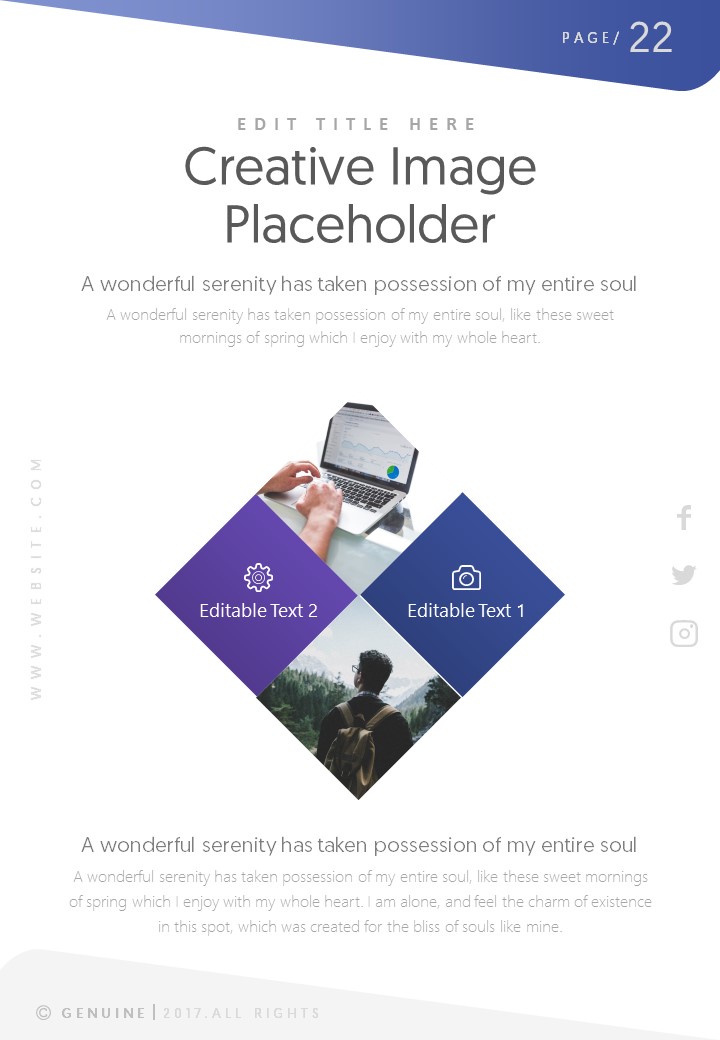 Genuine Portrait Business PowerPoint Template, Presentation Templates