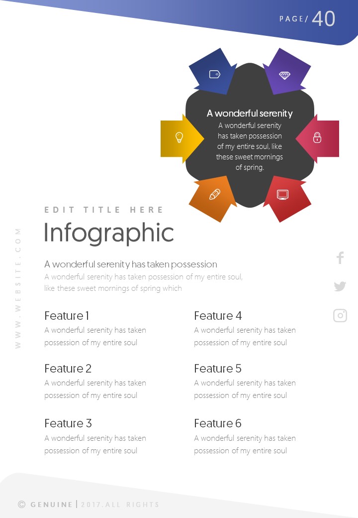 Genuine Portrait Business PowerPoint Template, Presentation Templates
