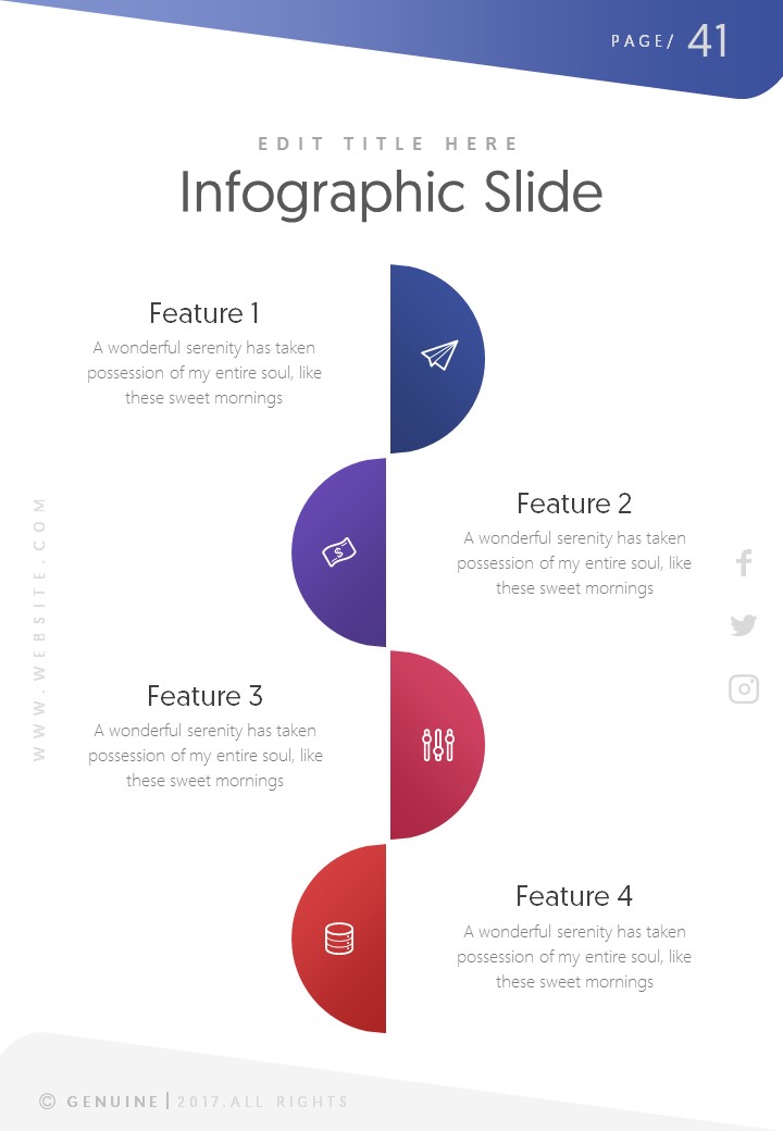 Genuine Portrait Business PowerPoint Template, Presentation Templates