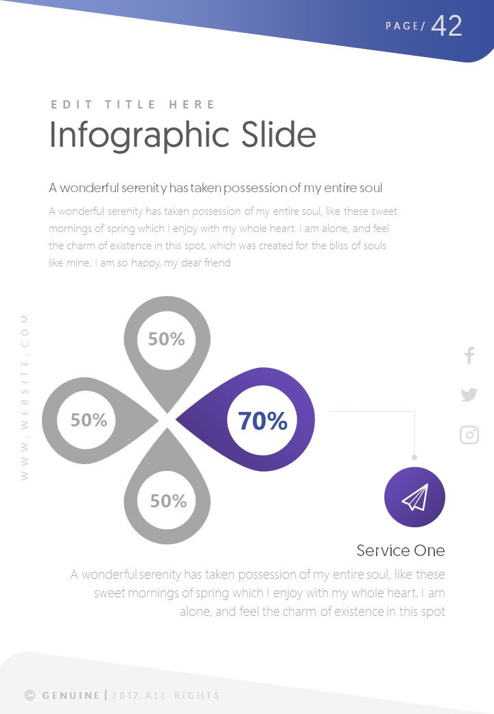 Genuine Portrait Business PowerPoint Template, Presentation Templates