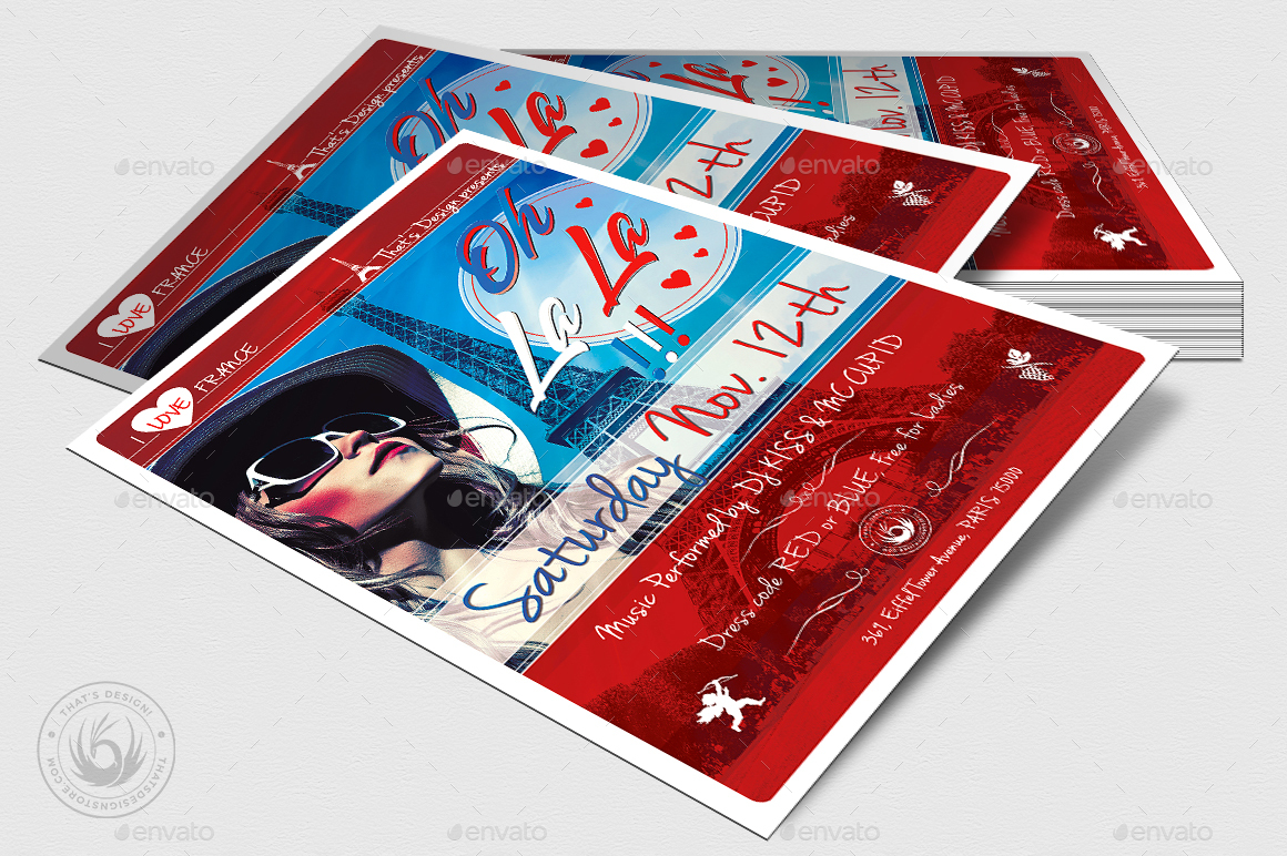 French Party Flyer Template V2 by lou606 | GraphicRiver