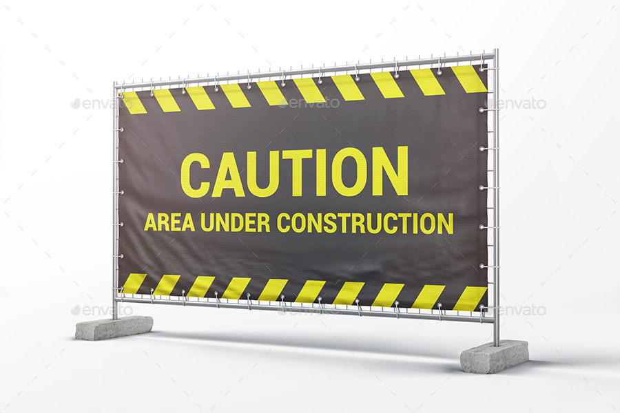 Construction Fence Banner Mockup, Graphics | GraphicRiver