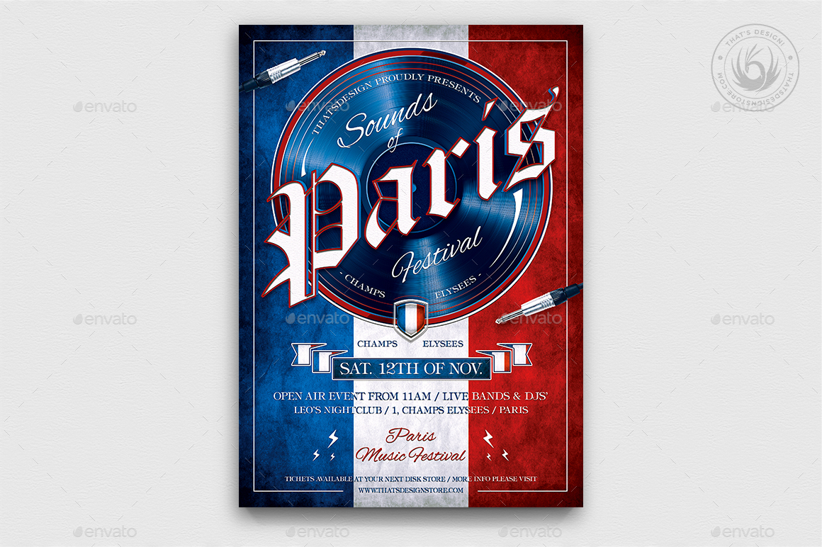 Sounds of Paris Flyer Template, Print Templates | GraphicRiver