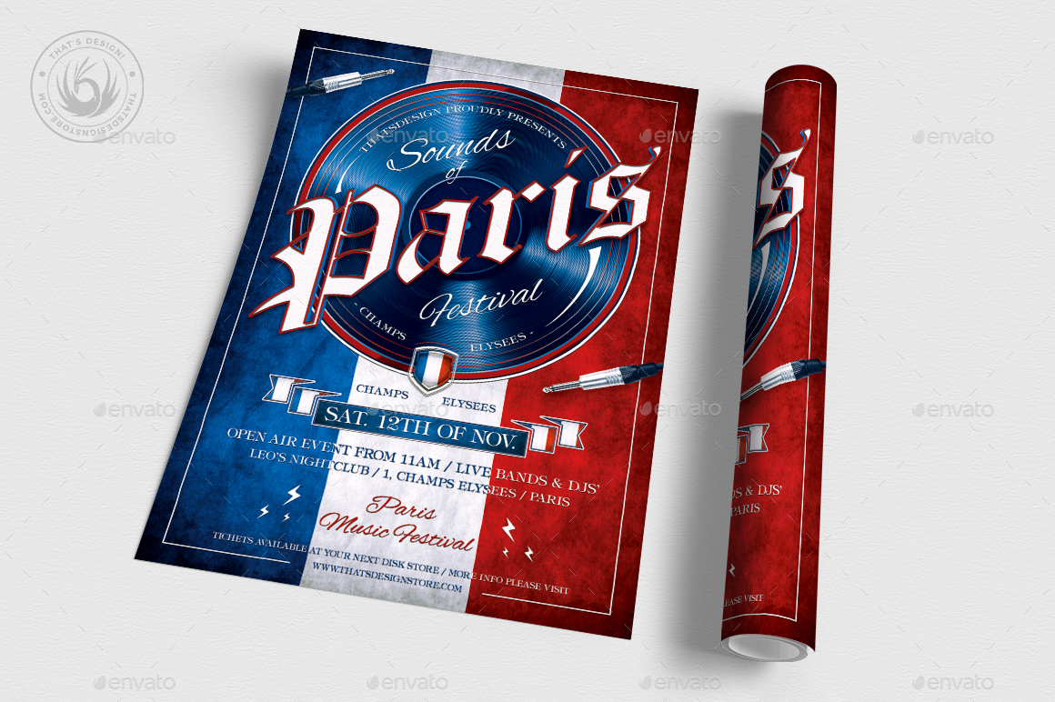 Sounds of Paris Flyer Template, Print Templates | GraphicRiver