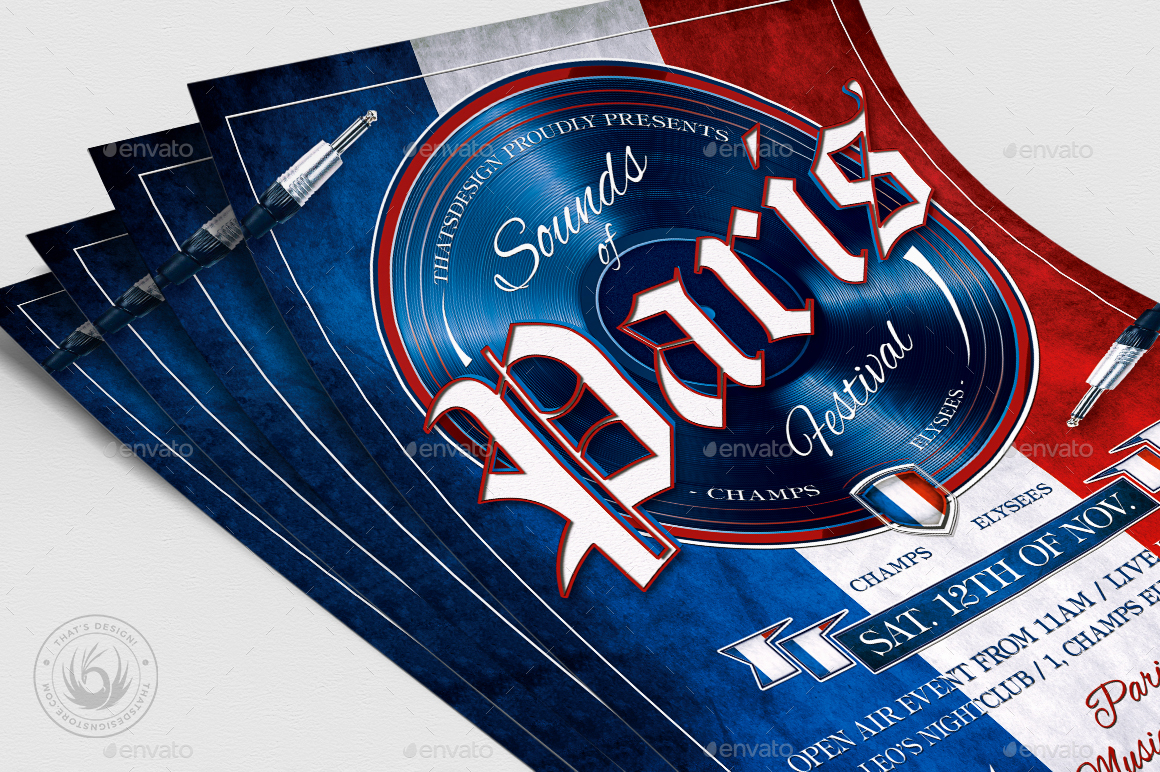 Sounds of Paris Flyer Template, Print Templates | GraphicRiver