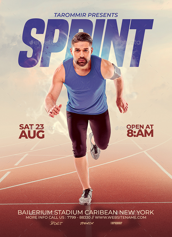 Sprint Run Flyer, Print Templates | GraphicRiver