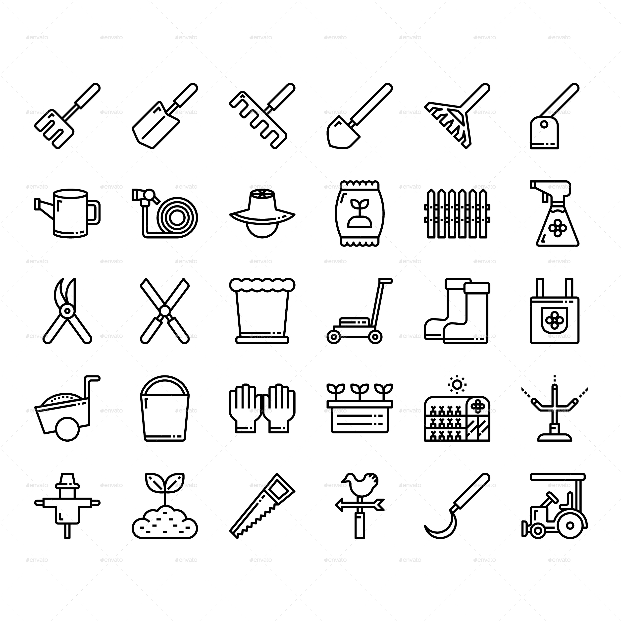 Gardening Icon Set by konkapp | GraphicRiver