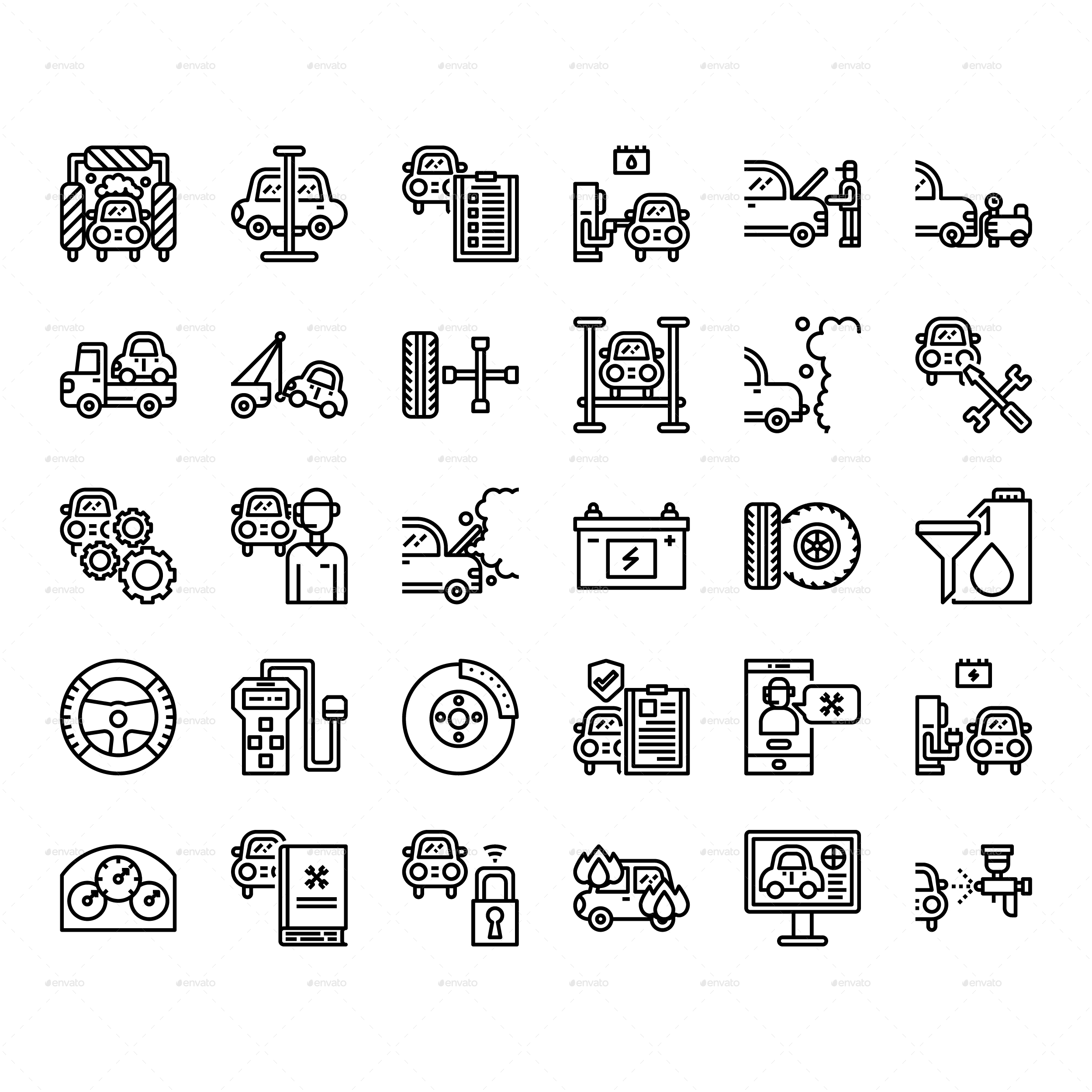 Car service Icon Set, Icons | GraphicRiver