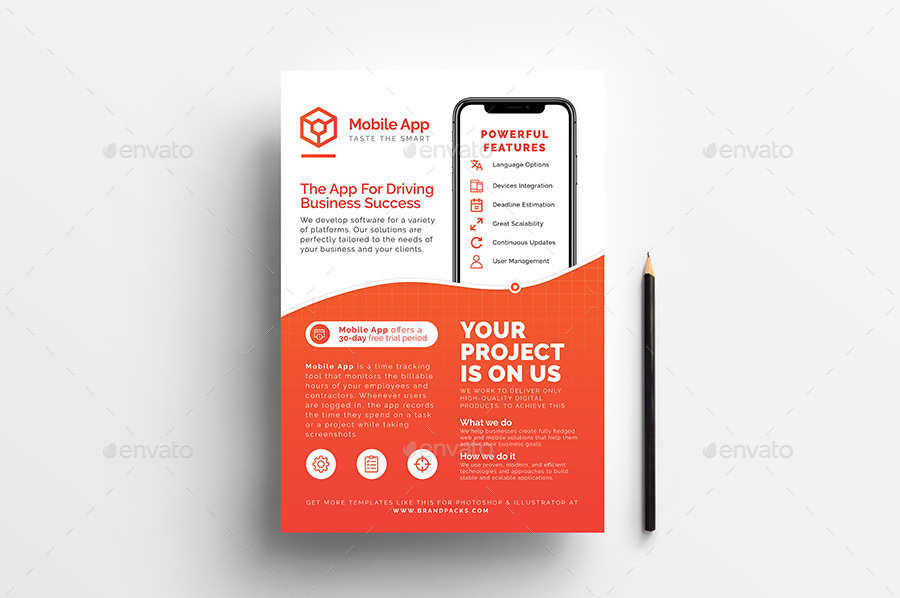 Mobile App Flyer / Poster, Print Templates | GraphicRiver
