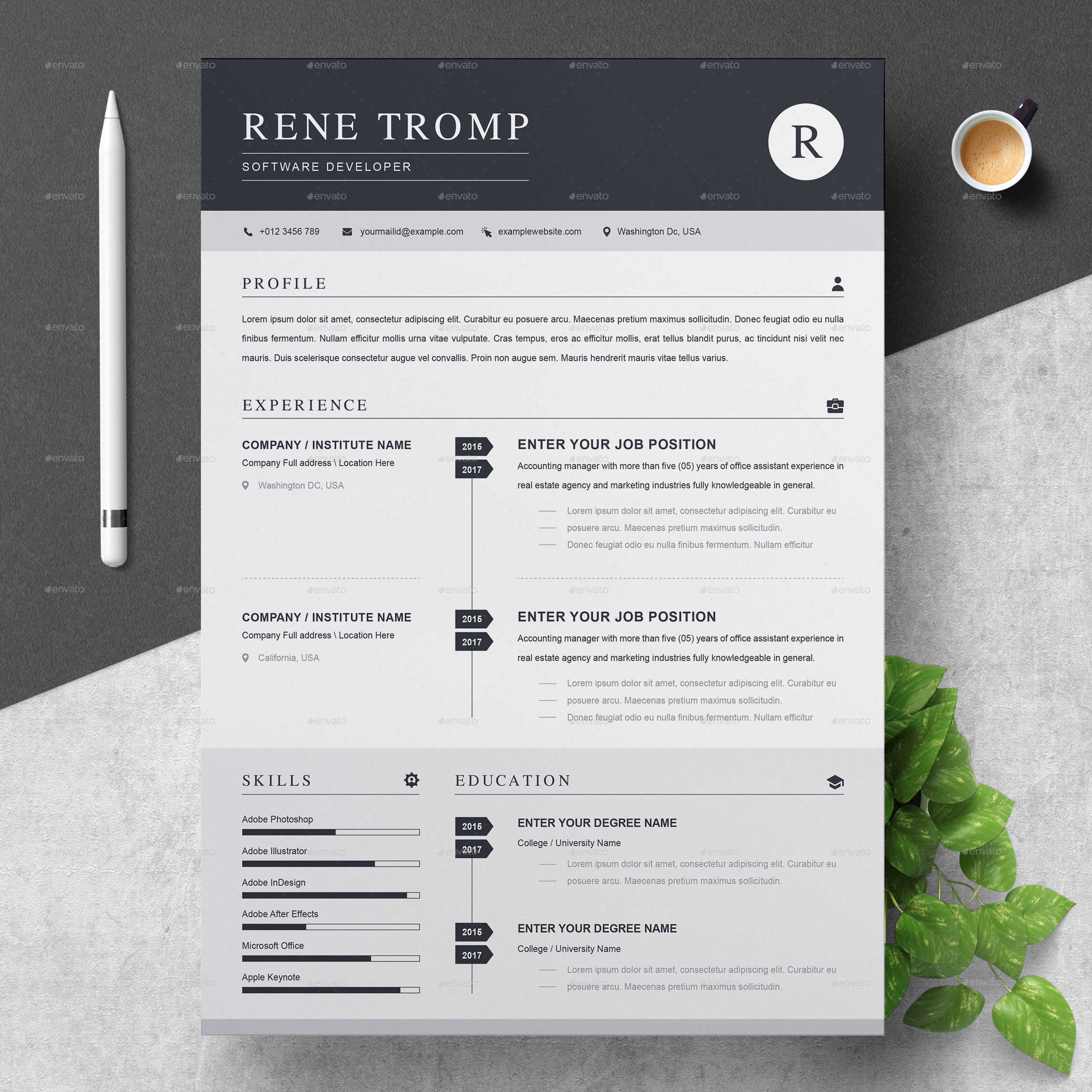 Professional CV, Print Templates | GraphicRiver