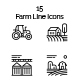 Farm Line Icons, Icons | GraphicRiver