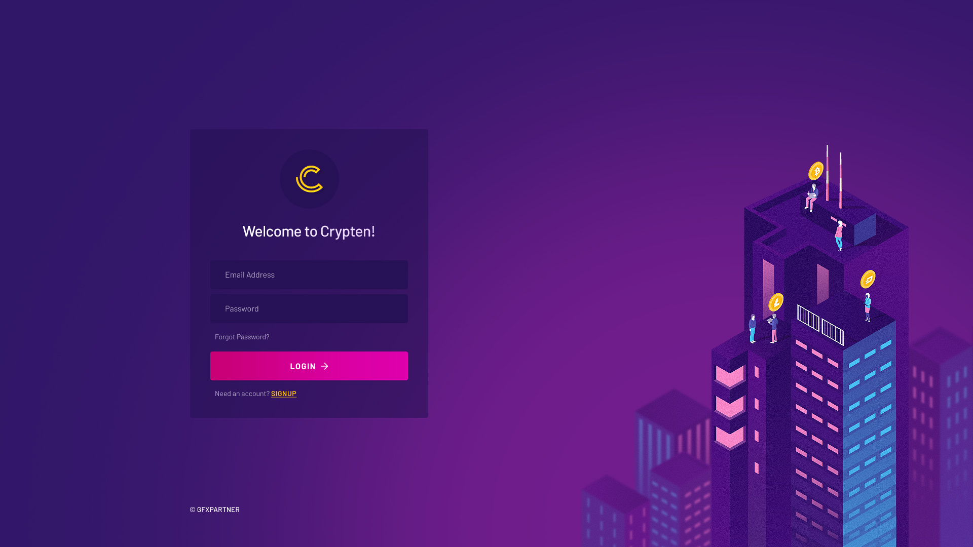 Crypten – Cryptocurrency & ICO PSD Template by GfxPartner | ThemeForest