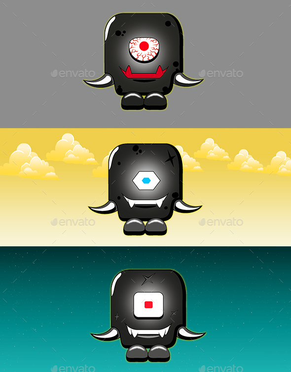 Shadow Game Asset 2D Game: 8 Shadow Monsters(V6) Sprites Sheet, Game Assets