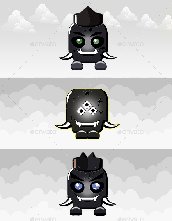Shadow Game Asset 2D Game: 8 Shadow Monsters(V6) Sprites Sheet, Game Assets