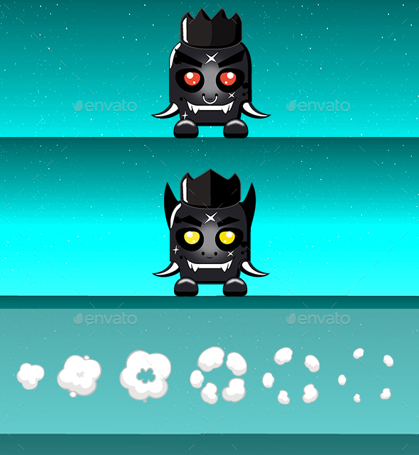 Shadow Game Asset 2D Game: 8 Shadow Monsters(V6) Sprites Sheet, Game Assets