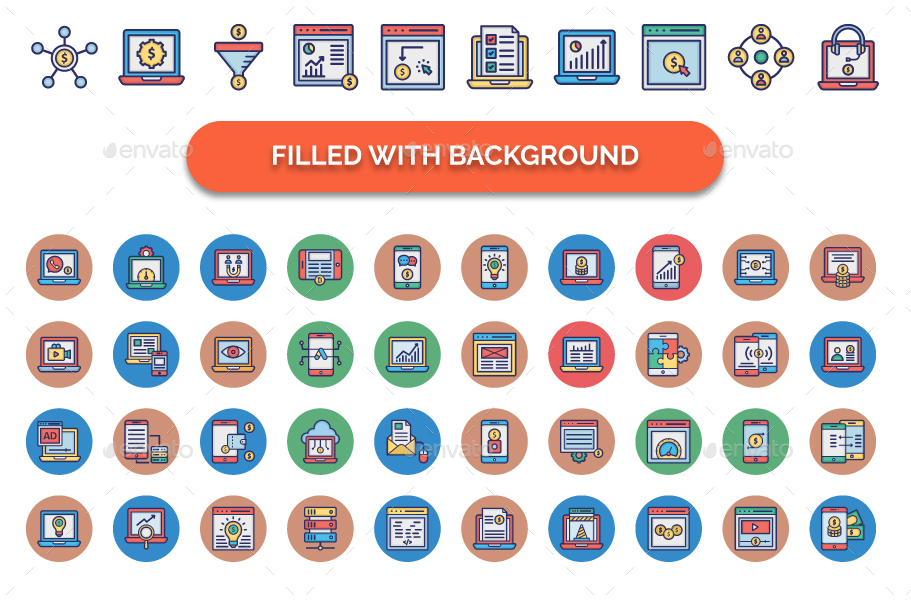 300 Online Earning Vector Icons Pack, Icons | GraphicRiver