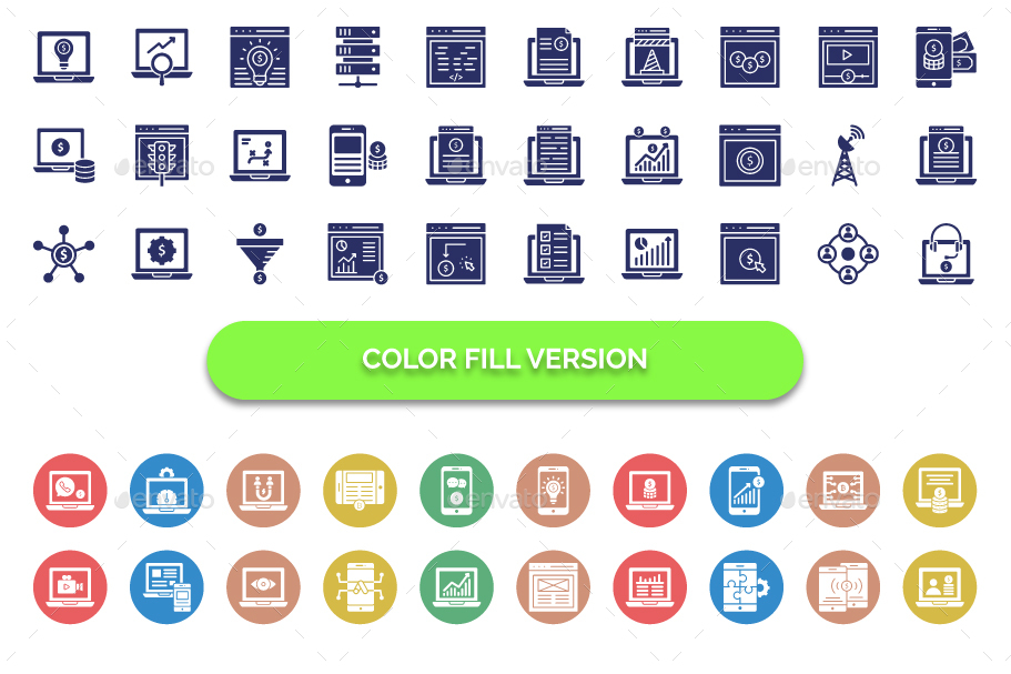 300 Online Earning Vector Icons Pack, Icons | GraphicRiver