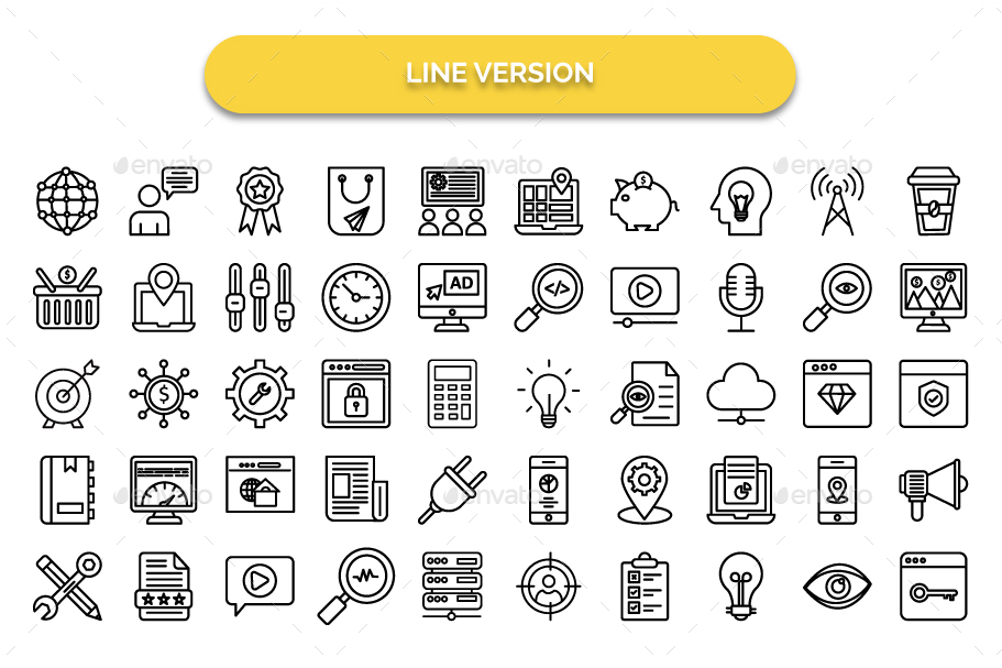150+ Web and SEO Isolated Vector Icons Pack, Icons | GraphicRiver
