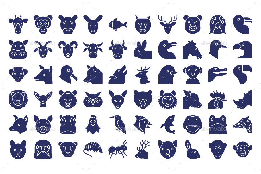 1200+ Animal and Bird Isolated Vector Icons Pack, Icons | GraphicRiver