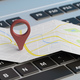 Map pointer location on a laptop. 3d illustration Stock Photo by rawf8