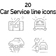 Car Service Line Icons, Icons | GraphicRiver