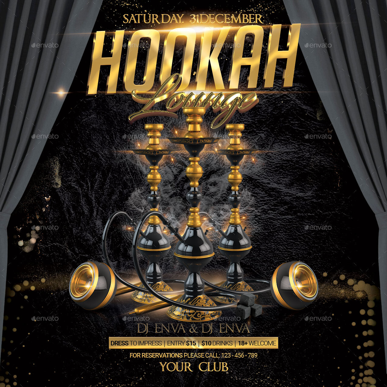 Hookah Flyer, Print Templates | GraphicRiver