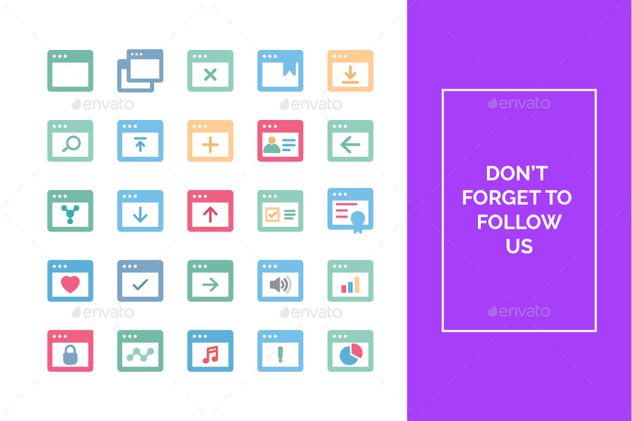 125 Windows Types Vector Icons Pack, Icons | GraphicRiver