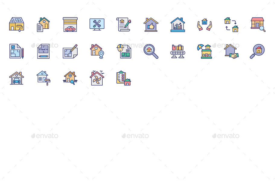 500+ Estate Property & Law Vector Icons Pack by ranksolgraphics ...