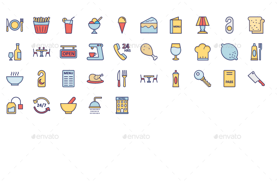 500+ Guest House & Lodge Vector Icons Pack, Icons | GraphicRiver